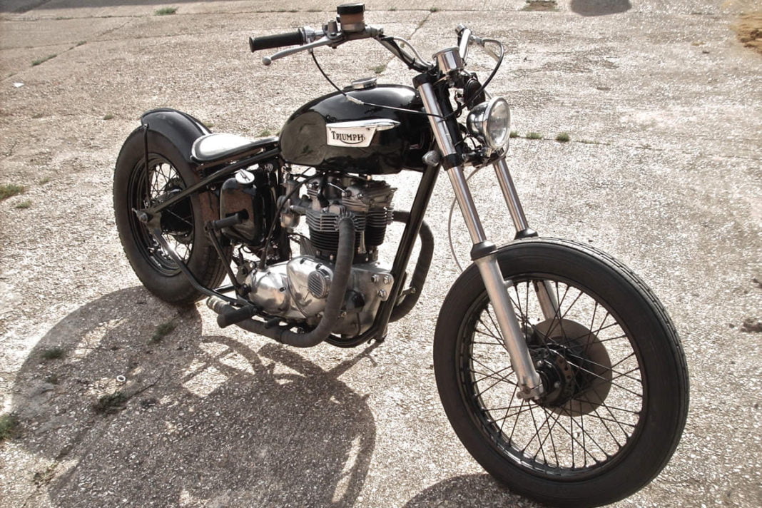 Triumph T140 Black Bobber by Red Max Speed Shop