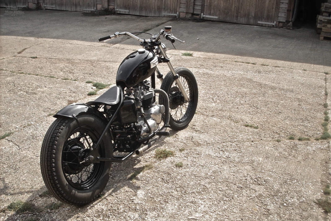 Triumph T140 Black Bobber by Red Max Speed Shop