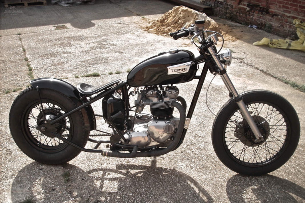Triumph T140 Black Bobber by Red Max Speed Shop